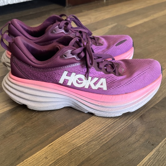 Hoka | Shoes | Hoka Womens Bondi 8 Purple And Pink Athletic Shoes ...